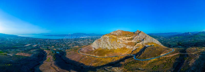 View of Acrocorinth Castle in Greece Stock Image - Image of landscape ...