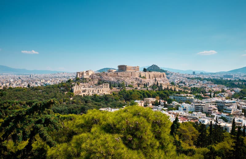 Landscape of Athens stock image. Image of mountains, smyrni - 51290005