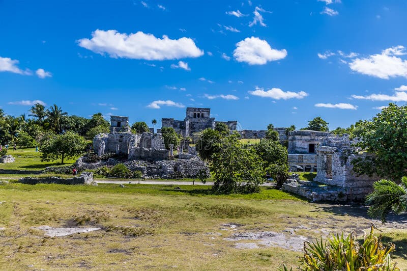 A View Across the Central Complex at the Mayan Settlement of Tulum ...