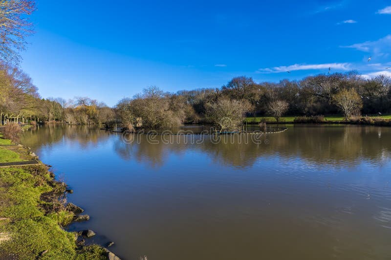 A View Across the Central Park in Corby, Northampton, UK Stock Photo ...