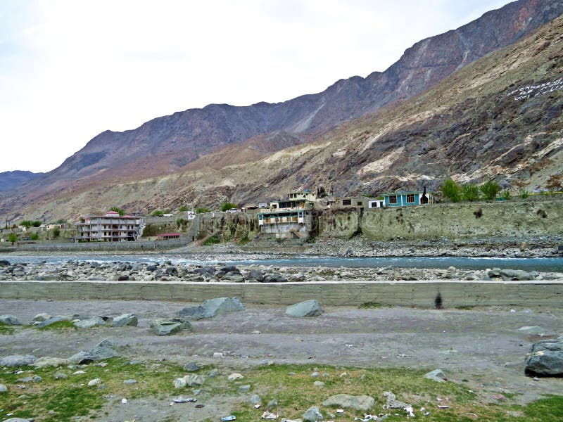 View Across the Gilgit River, District Capital of Gilgit-Baltistan ...