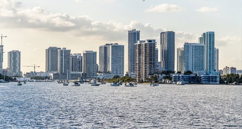 A View Across the Harbour and Downtown Miami Stock Photo - Image of ...
