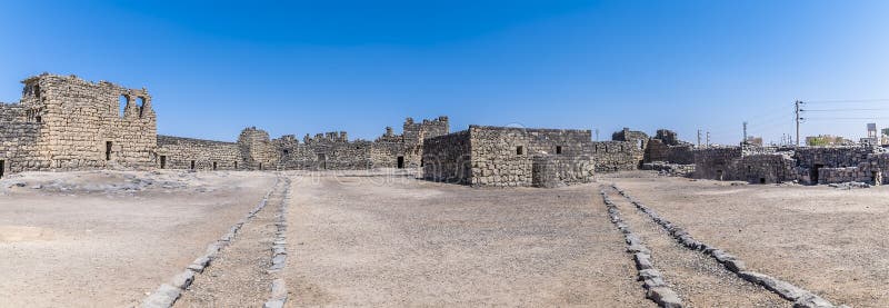 A View Across the Inside of an Old Desert Fort at Azraq, Jordan Stock ...