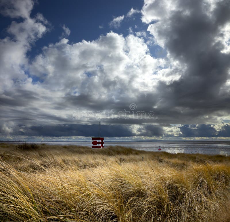 View across Liverpool Bay stock photo. Image of coasts - 15643484