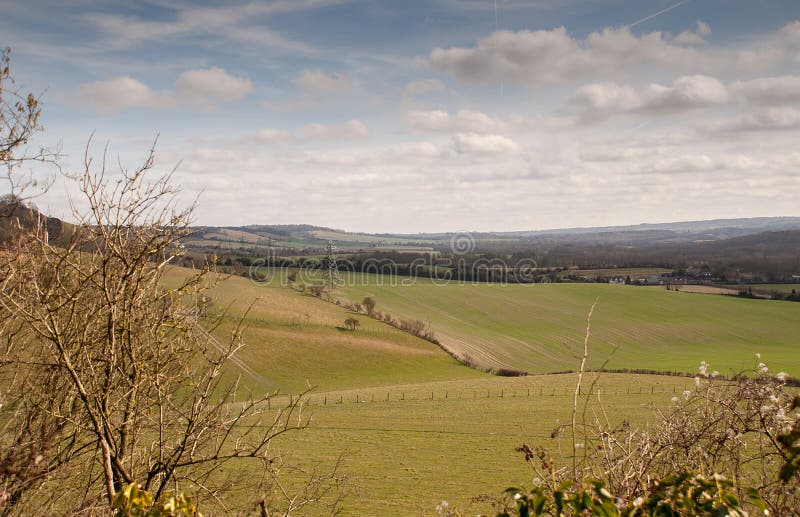 View Across the South Downs Stock Photo - Image of clouds, countryside ...