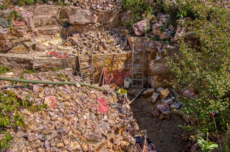 View of an Active Quarry at Pipestone National Monument Stock Image ...