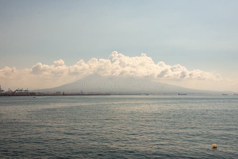 View of the Active Volcano Vesuvius and the Gulf of Naples Stock Image ...