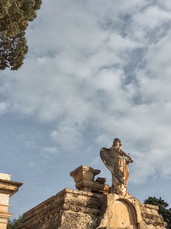 View of the Addolorata Cemetery Stock Image - Image of cemetery, burial ...