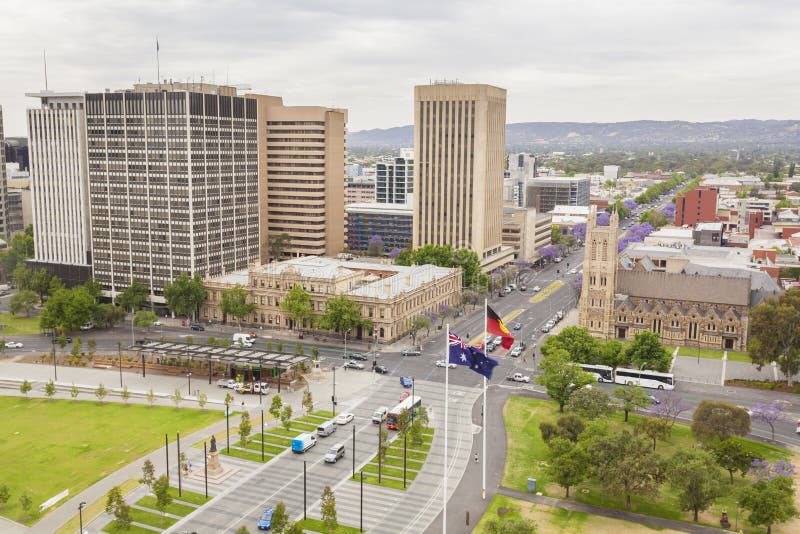 View of Downtown Area in Adelaide at Twilight Stock Image - Image of ...