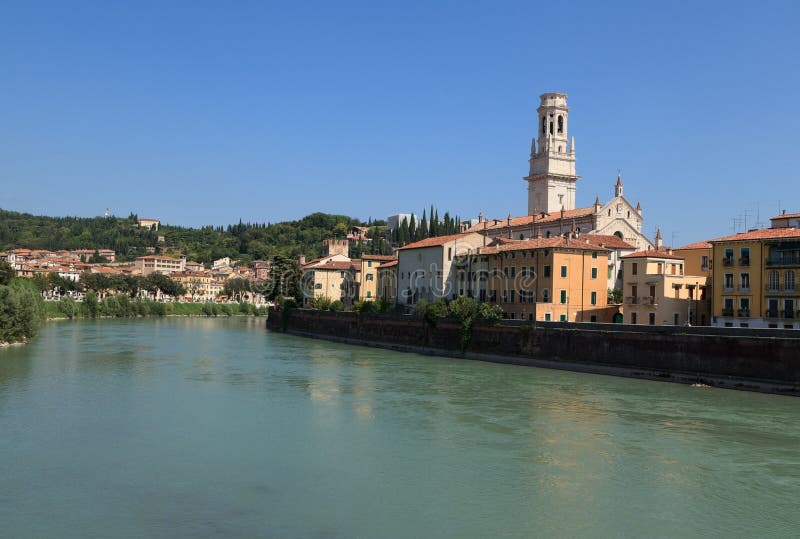 View of Adige River. Verona, Stock Image - Image of ponte, water: 90181451