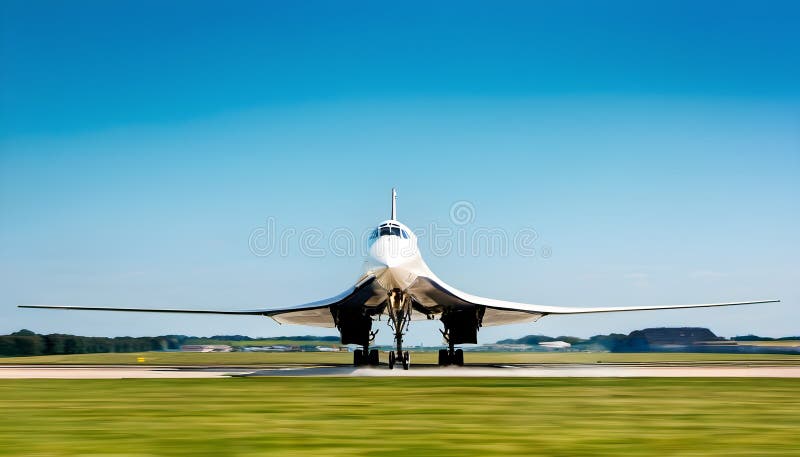 A View of the Aeroplane Concorde on the Runway Stock Illustration ...