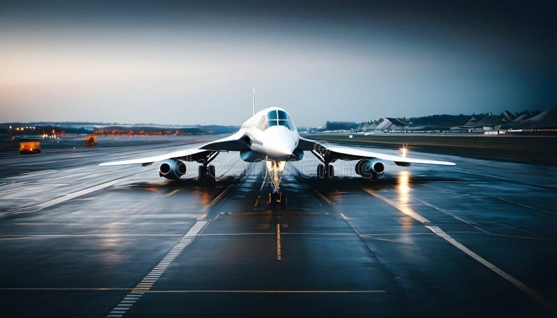 A View of the Aeroplane Concorde on the Runway Stock Illustration ...