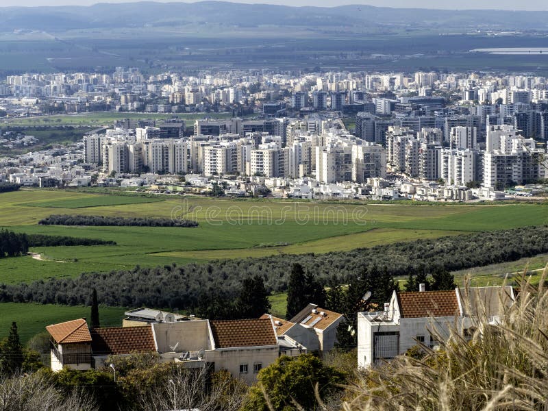 View of Afula from Givat Hamoreh, Israel Stock Image - Image of ...