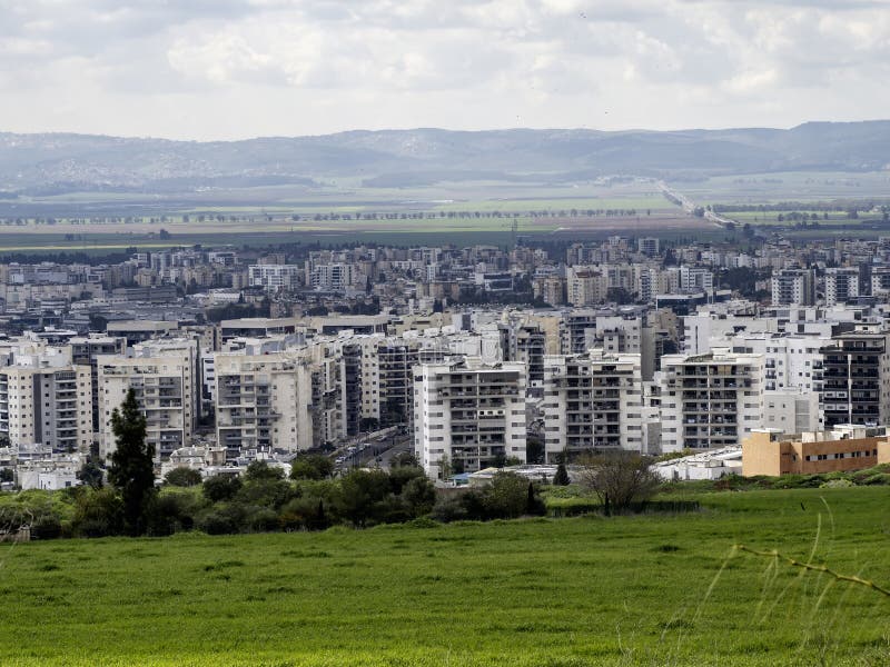 View of Afula from Givat Hamoreh Stock Image - Image of buildings ...