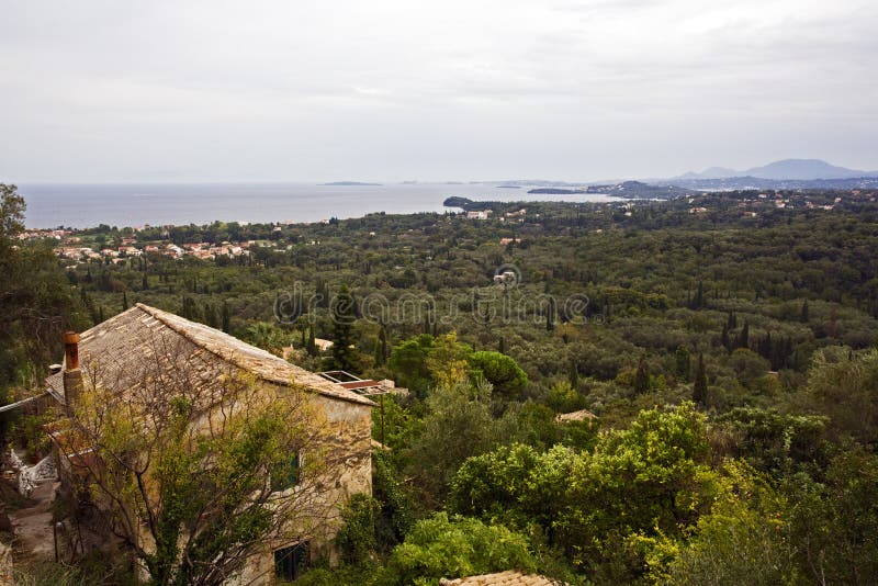 View from Agios Markos Over East Coast of Corfu Stock Image - Image of ...