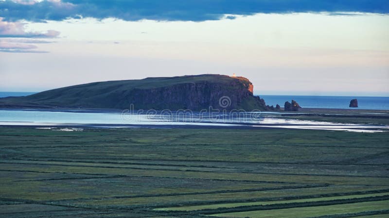 View of Agricultural Fields and a Cliff before the Seascape Stock Image ...