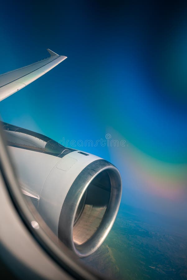 View of the Aircraft Engine Stock Photo - Image of glass ...