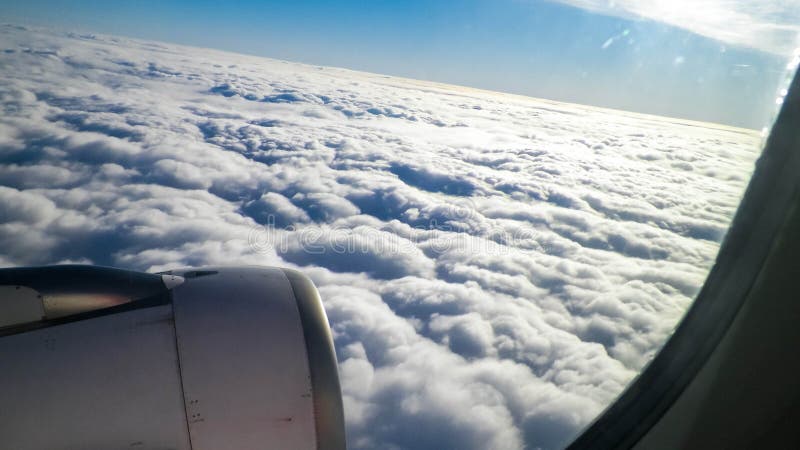 View of Aircraft Wing Engine from Plane Window Stock Image - Image of ...