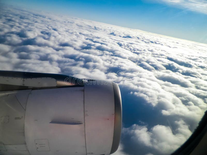 View of Aircraft Wing Engine from Plane Window Stock Photo - Image of ...