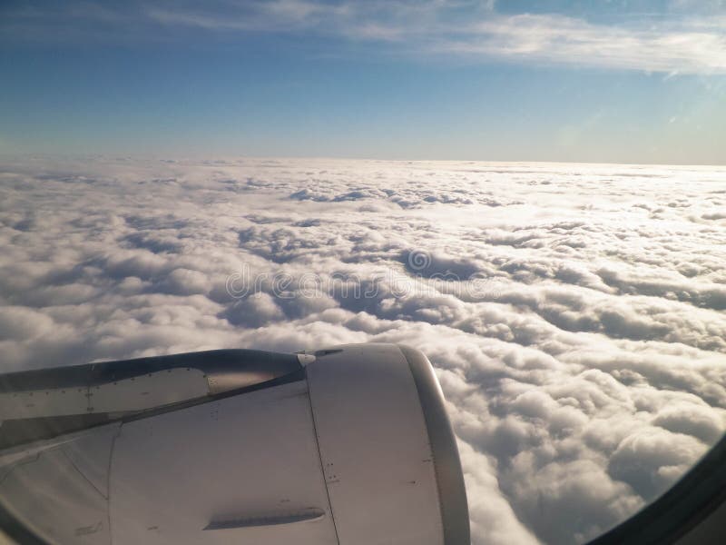 View of Aircraft Wing Engine from Plane Window Stock Photo - Image of ...