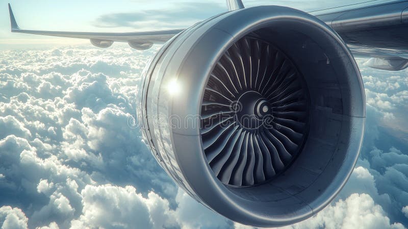View of an Airplane Blade and Engine Detail from a Close-up of a ...