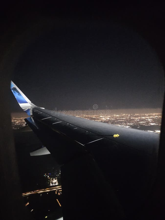 View from an Airplane at Night Stock Photo - Image of clouds, ariel ...