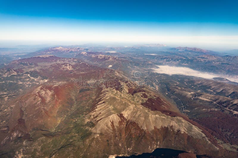 View from a Airplane Window at 35.000 Feet High Stock Photo - Image of ...