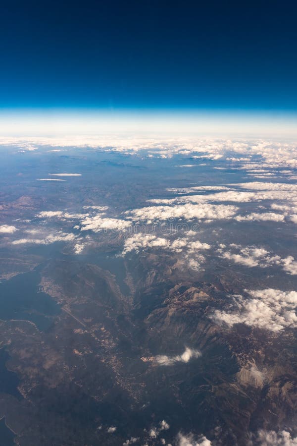 View from a Airplane Window at 35.000 Feet High Stock Photo - Image of ...