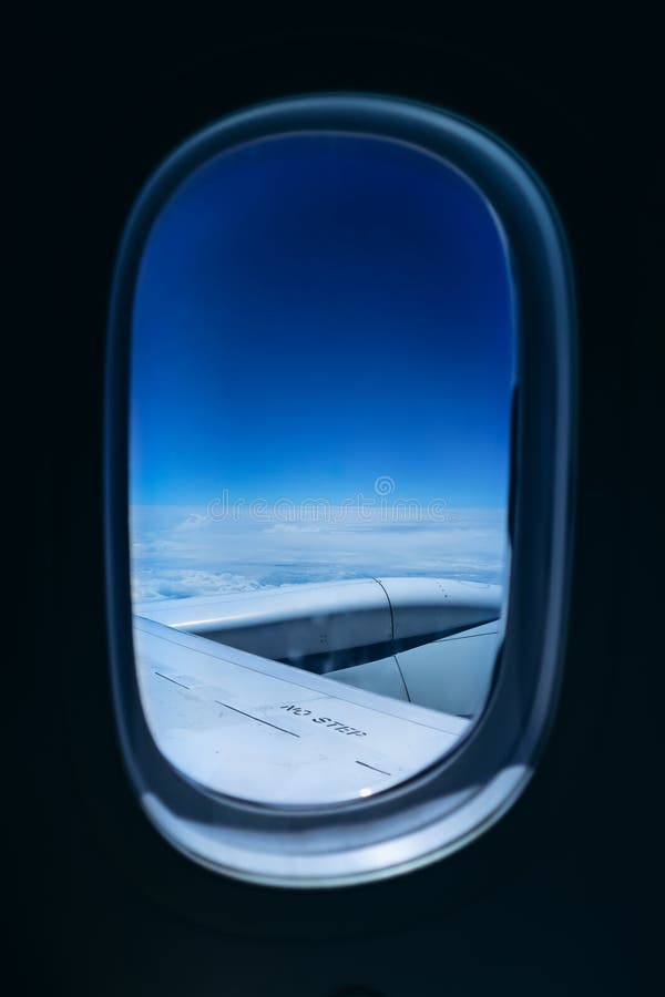 View from an Airplane Window during Flight Stock Photo - Image of ...