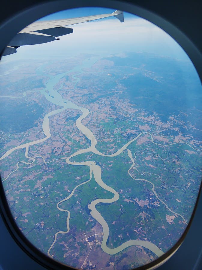 The View from the Airplane Window To the Ground. Landscape View from ...