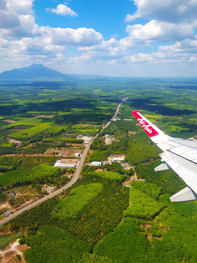 The View from the Airplane Window To the Ground. Landscape View from ...