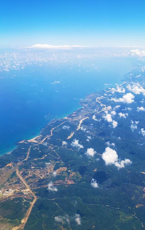 The View from the Airplane Window To the Ground. Landscape View from ...