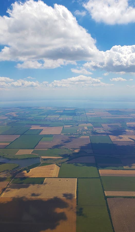 The View from the Airplane Window To the Ground. Landscape View from ...