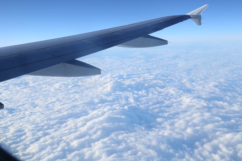 Wing Aircraft. View from the Airplane Stock Image - Image of photostock ...