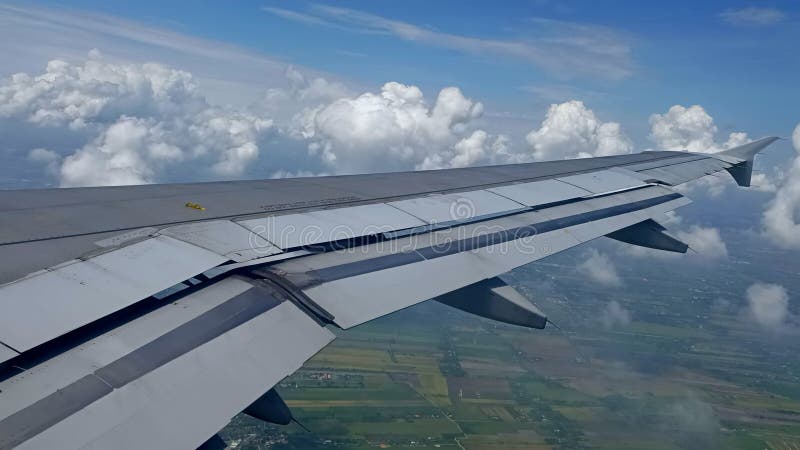 View of Airplane Wing from Flying Airplane Stock Video - Video of ...