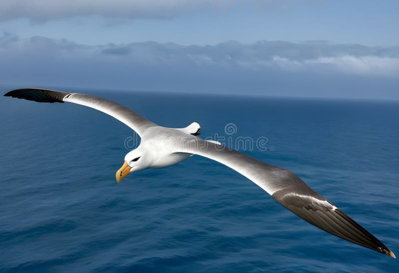 A View of an Albatross in Flight Stock Illustration - Illustration of ...