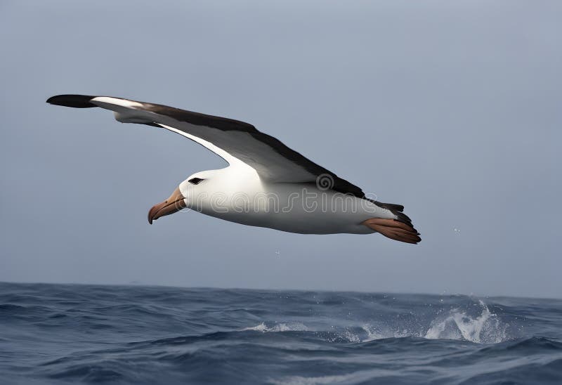 A View of an Albatross in Flight Stock Illustration - Illustration of ...