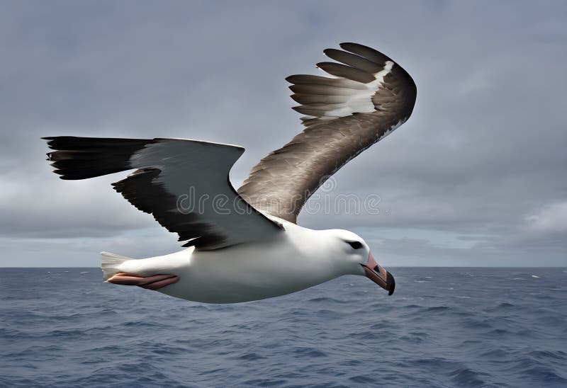 A View of an Albatross in Flight Stock Illustration - Illustration of ...