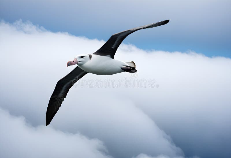 A View of an Albatross in Flight Stock Illustration - Illustration of ...