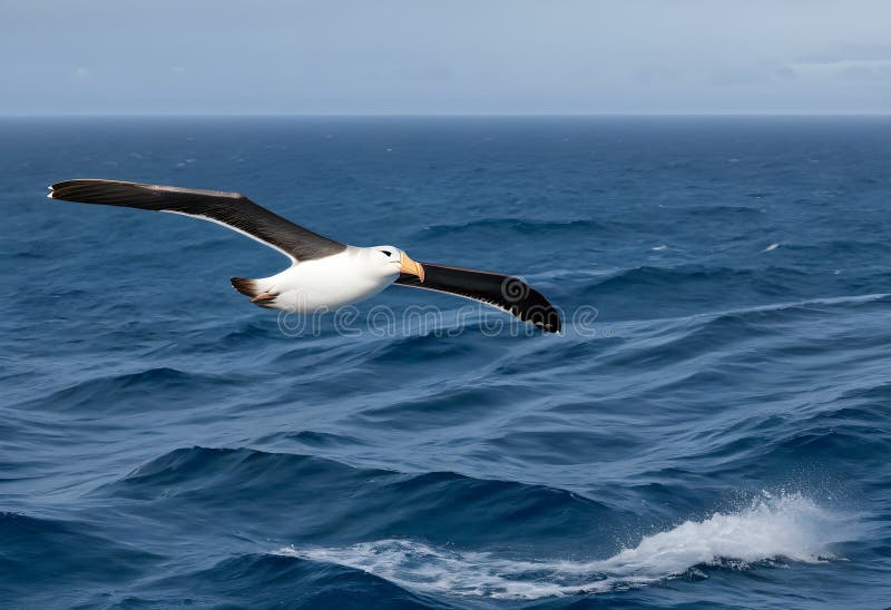 A View of an Albatross in Flight Stock Illustration - Illustration of ...