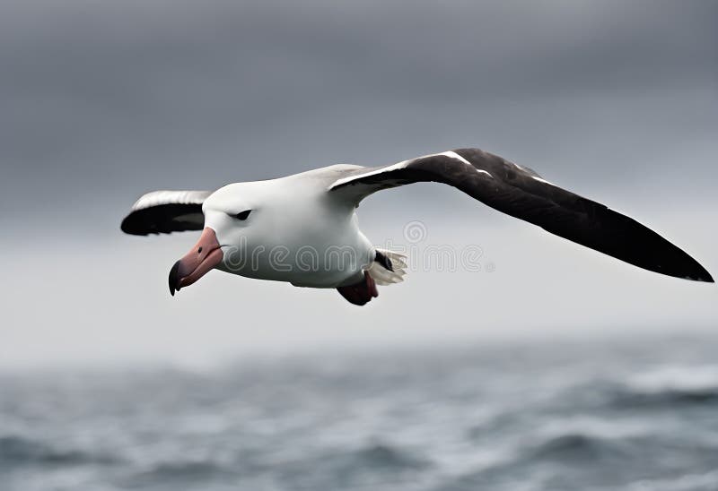A View of an Albatross in Flight Stock Illustration - Illustration of ...