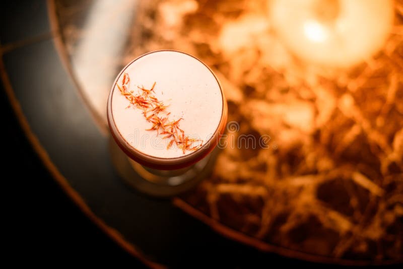 View at Alcohol Cocktail on Table from Above Stock Image - Image of ...