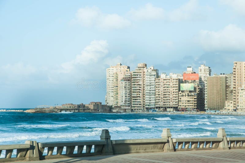 View of Alexandria Harbor, Egypt Stock Image - Image of sunlight ...