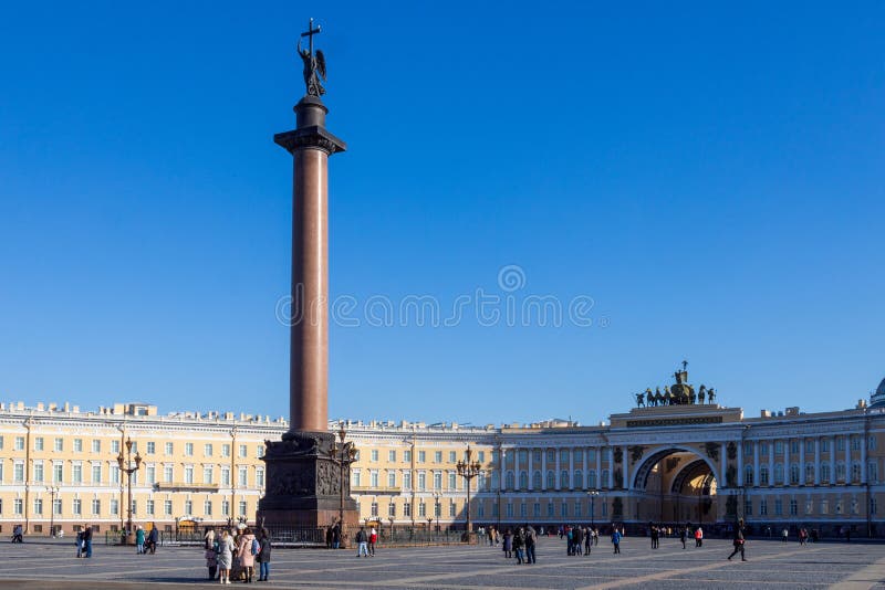View of the Alexandrian Column Editorial Stock Photo - Image of blue ...