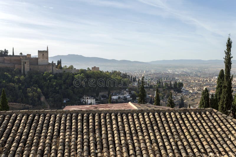 View of Granada and the Cathedral from the San Nicolas Viewpont Stock ...