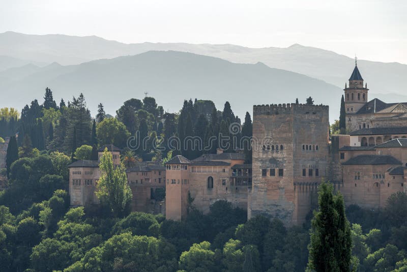 View of the Alhambra in Granada Stock Image - Image of alhambra, morena ...