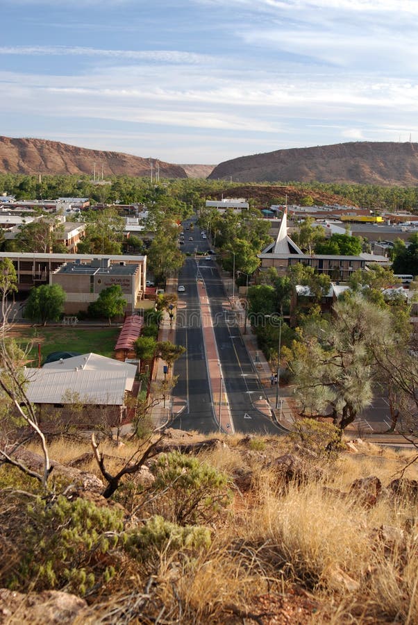 Alice Springs Aerial View at Night Stock Image - Image of outback ...