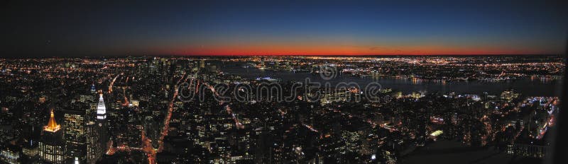 View on All the City by Night Stock Image - Image of manhattan, empire ...