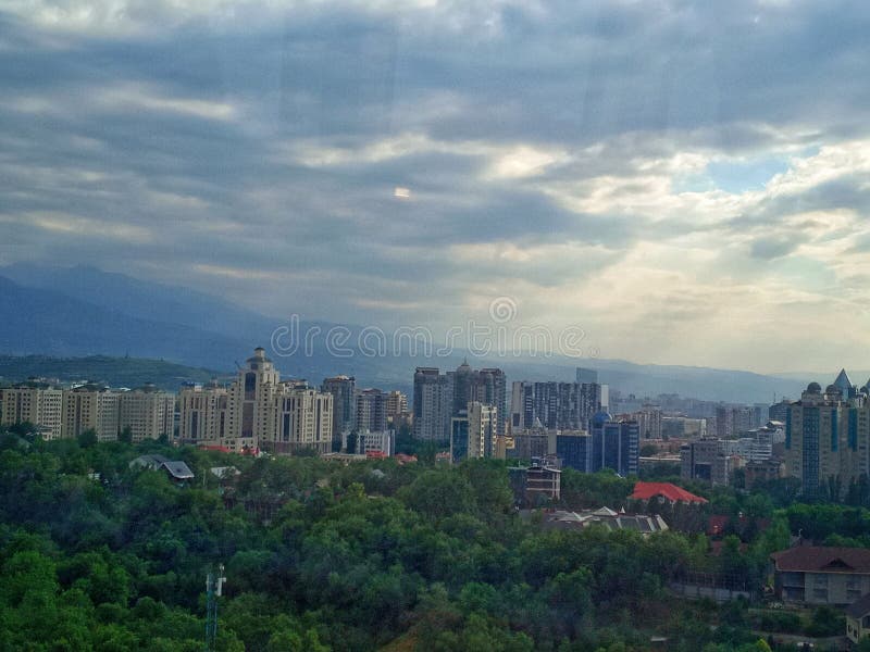 View of Almaty from a Height during Sunset. Editorial Stock Photo ...