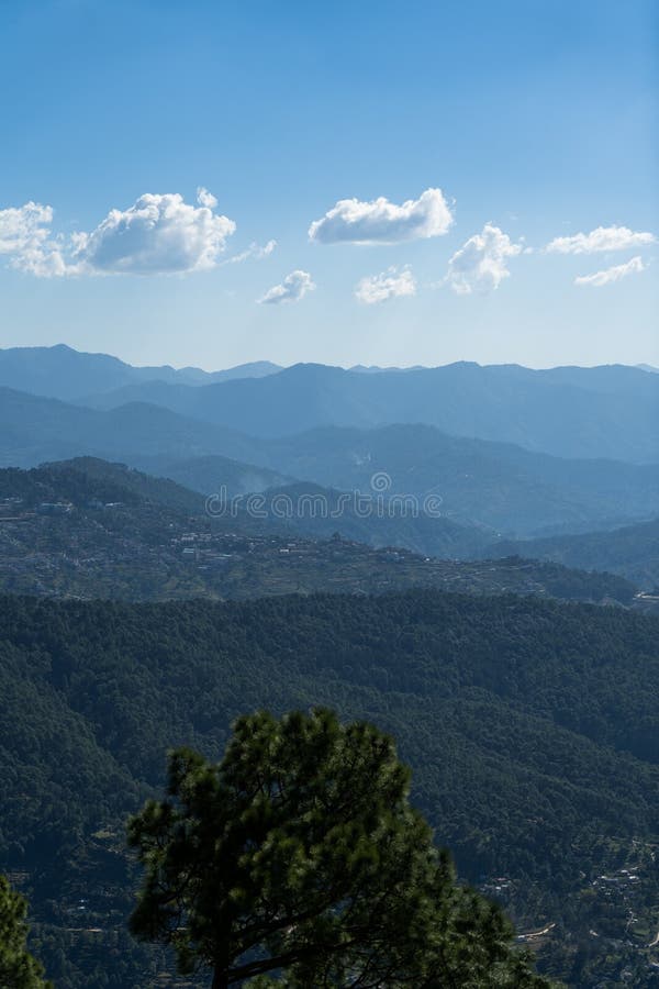View of Almora City from Kesar Devi on a Bright Sunny Day Stock Image ...